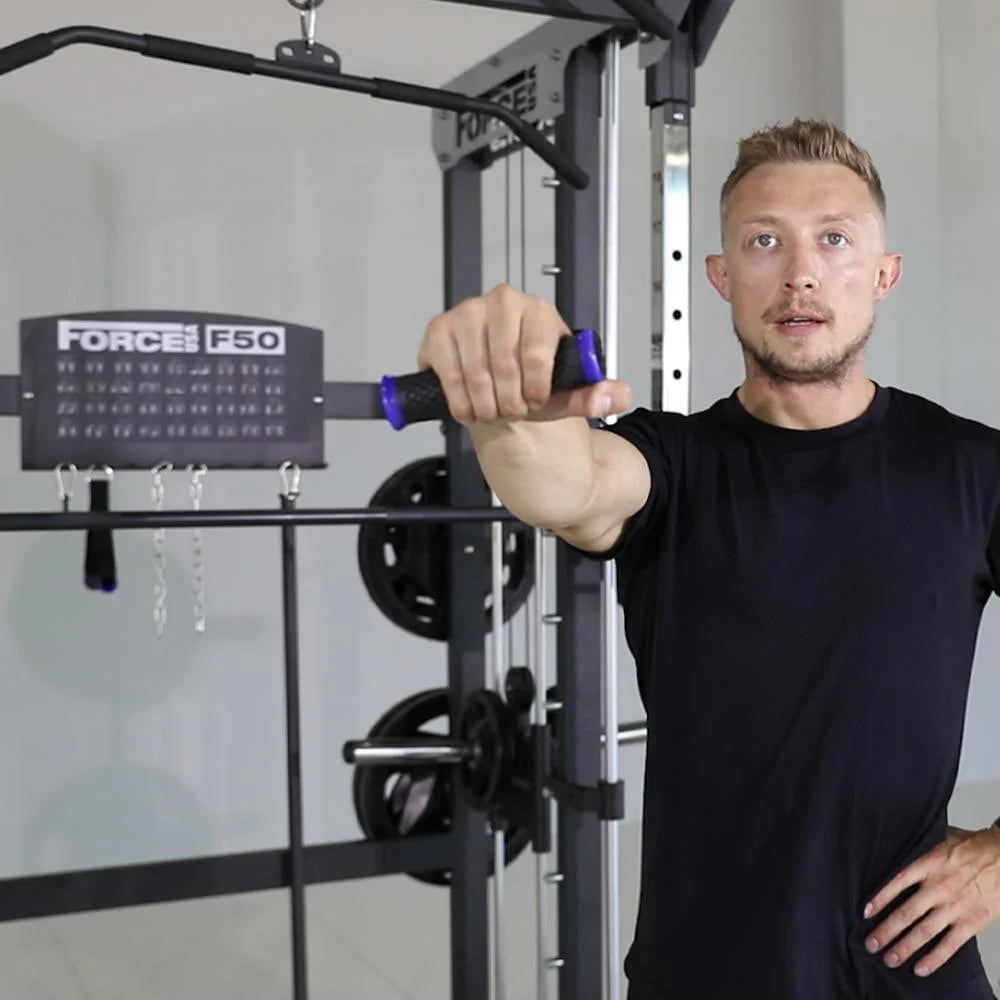 Force USA F50 Plate Loaded Multi Functional Trainer (Includes 15kg Oly ...