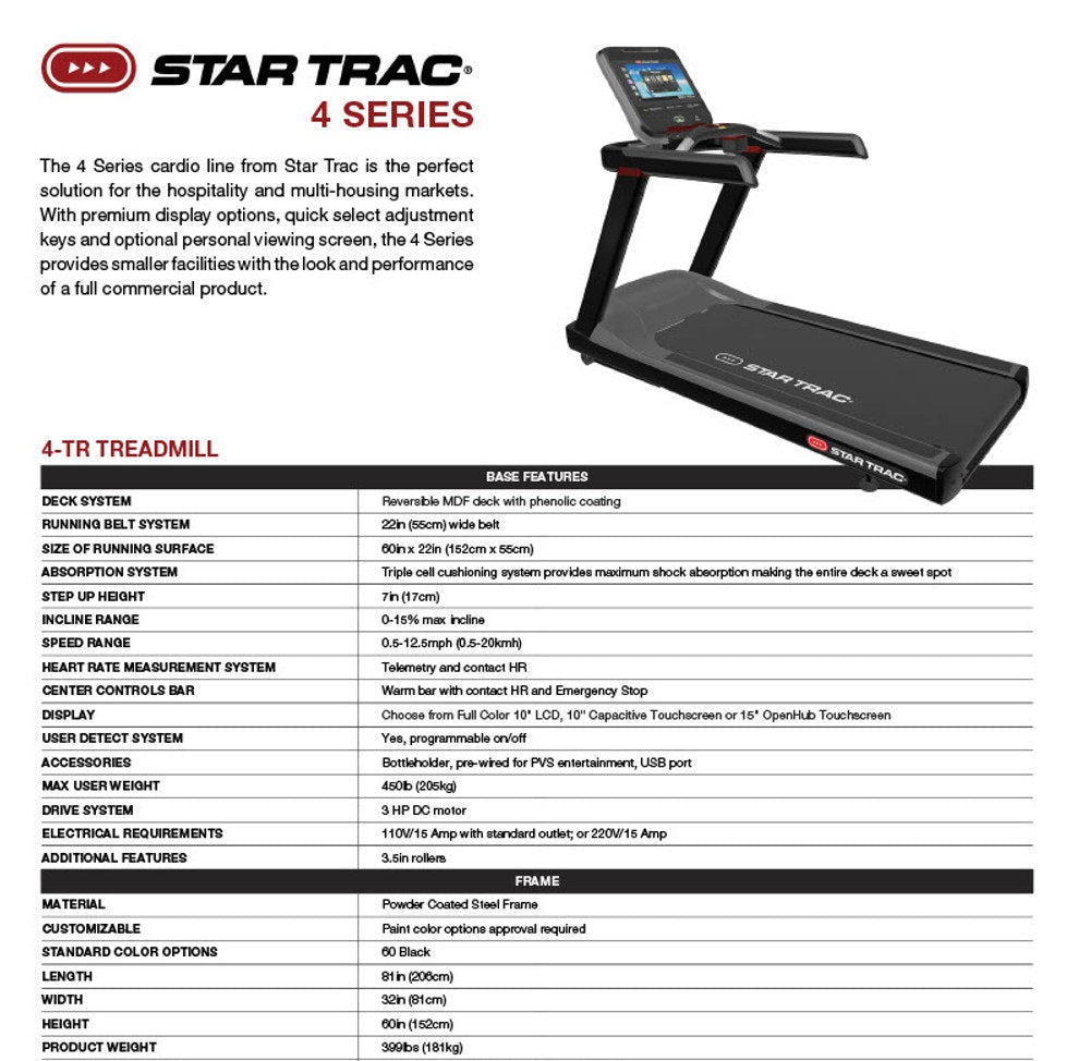 Star Trac 4TR Treadmill – Gym fit Out Dubai